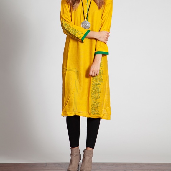 Tops | Mustard Yellow Cotton Tunic Top | Poshmark